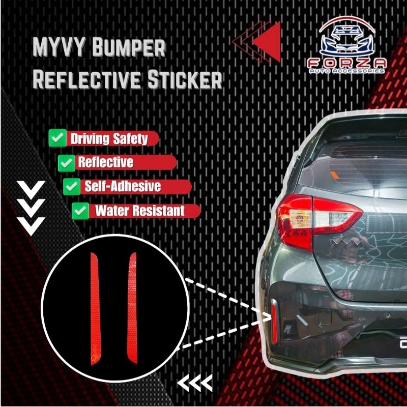 Perodua MYVI FACELIFT Bumper Reflective Sticker 3M™ (2PCS) myvi 2022 ...