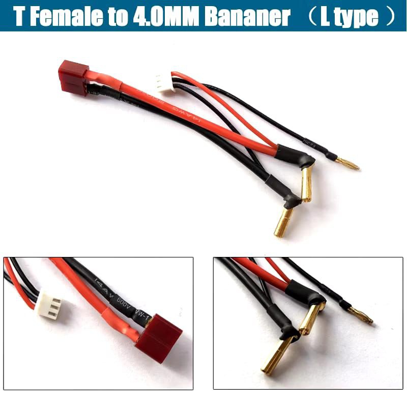 Silicone wire + 2S lithium battery model plug 4MM /2s balance head T ...