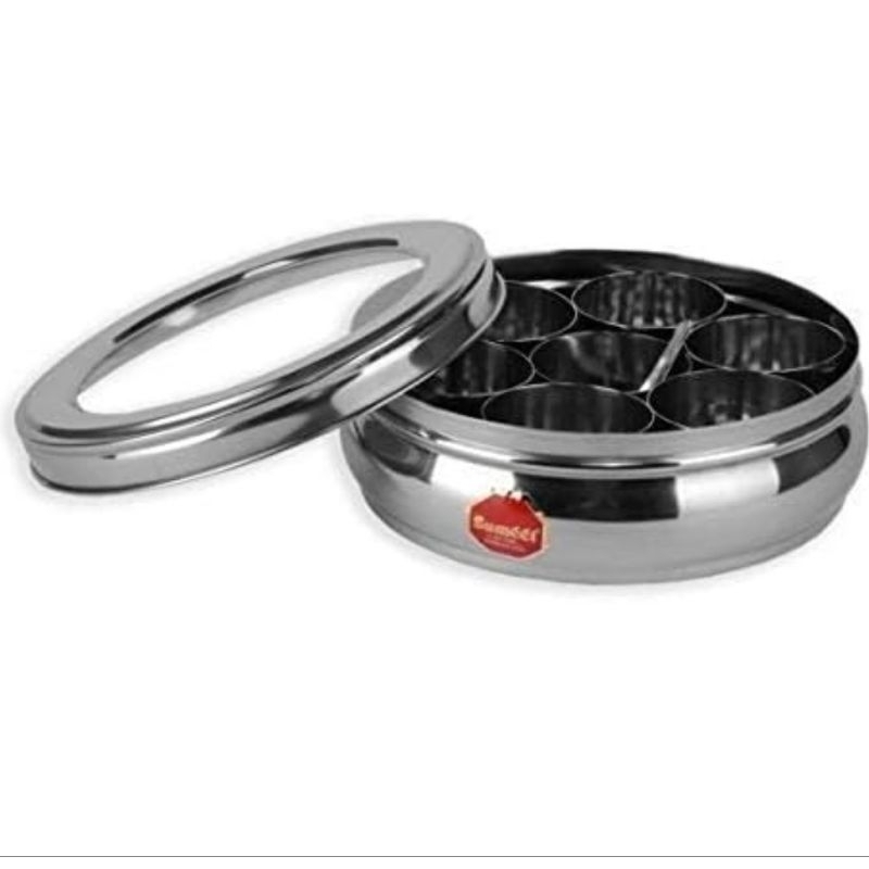Stainless Steel Belly Shape Masala (Spice) Box/Dabba/Organiser With See ...