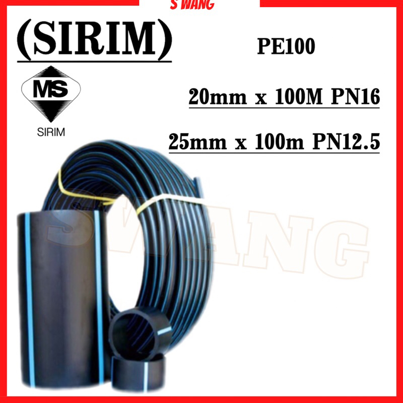 poly pipe (SIRIM)BBB 20mm x100m pn16,25mm x 100m pn12.5(one roll ...