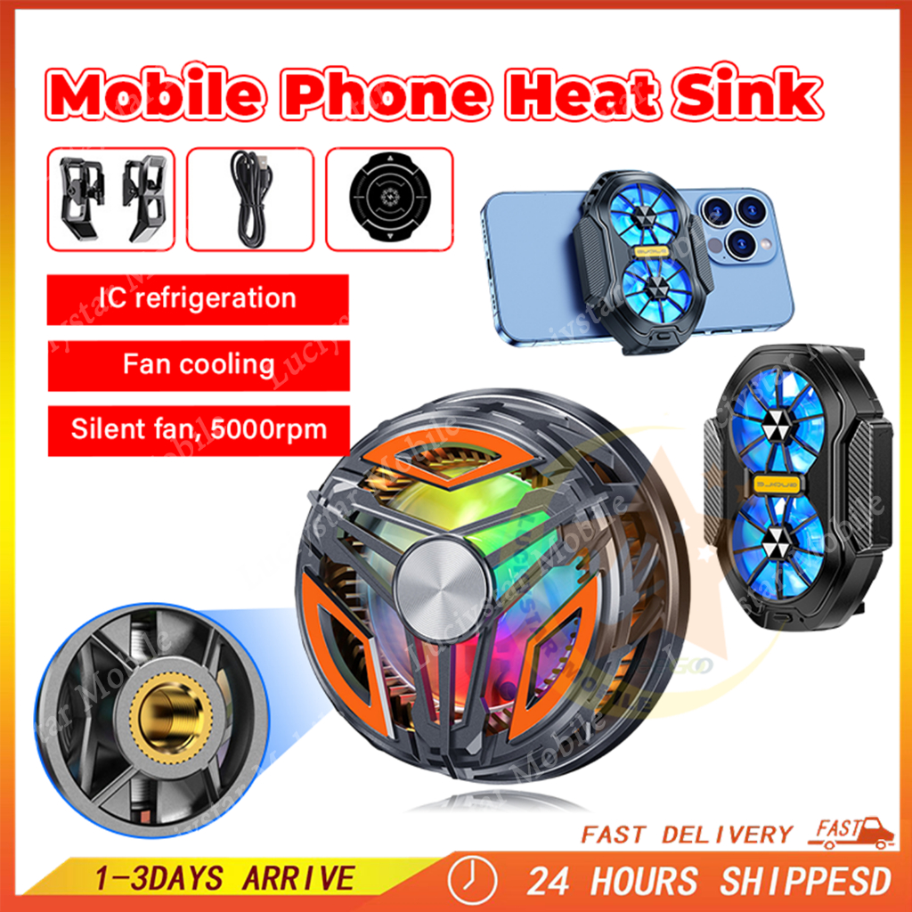 Phone Cooler Dual Fan FS01 Rechargeable Mobile Game Cooling Fan Long ...