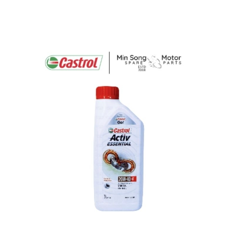 🔥4T CASTROL ACTIV ESSENTIAL MINERAL ENGINE OIL 1L 20W-40 MINYAK HITAM ...