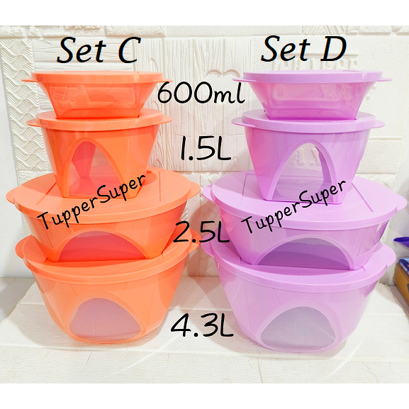 *3pcs/64pcs*Tupperware Outdoor Dining Bowl -600ml / 1.5L /2.5L /4.3L ...