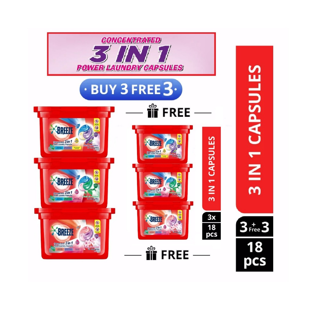 Breeze 3 in 1 Power Laundry Capsules | Shopee Malaysia