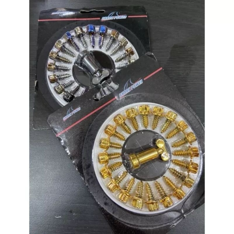 20 BIJI SKRU PLASTIC COVERSET SCREW BODY SET COVER SET SKRU SCREW GOLD ...
