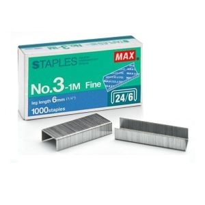 MAX NO. 3-1M (24/6) STAPLES BULLET (1000 PCS) | Shopee Malaysia