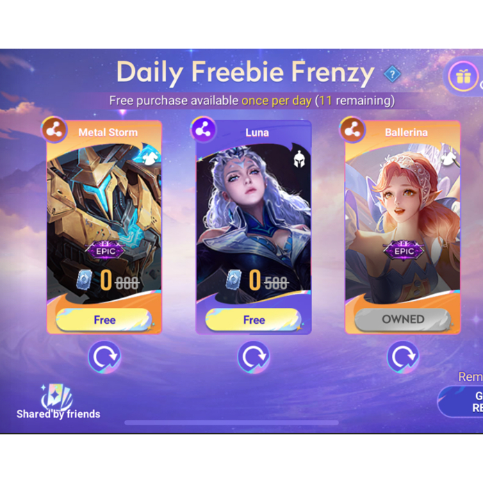 Honor of kings HOK Daily Freebie Frenzy Event | Shopee Malaysia