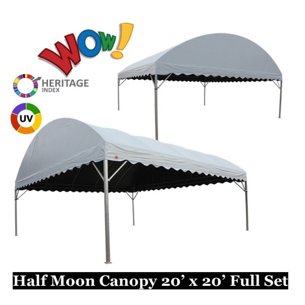 Full Set Siap Pos Khemah Piramid 20 x 20 Kanopi Kanvas Korea UV Pyramid ...