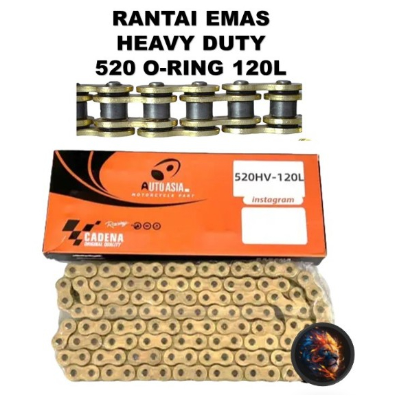 CHAIN RANTAI SUPERBIKE GOLD EMAS ORING O-RING HEAVY DUTY 520HV 120L ...