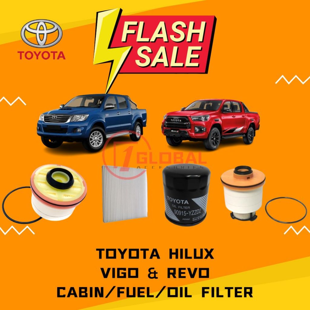 OEM STYLE CABIN AIR COND FILTER/OIL FILTER/FUEL FILTER TOYOTA HILUX ...