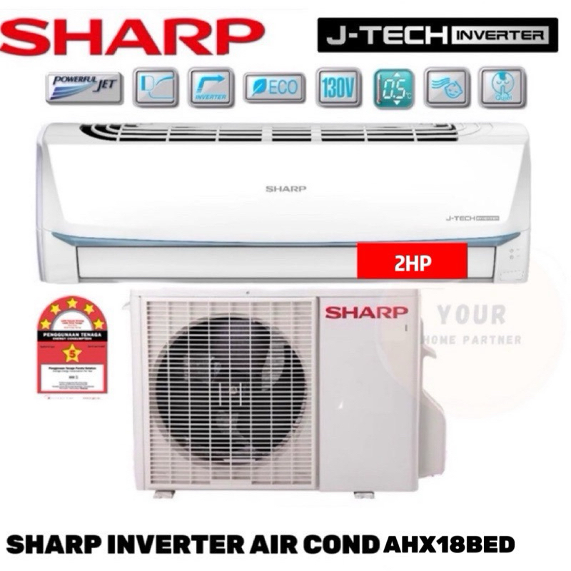 Sharp J-Tech Inverter 2HP air conditioner Inverter AHX18BED | Shopee ...