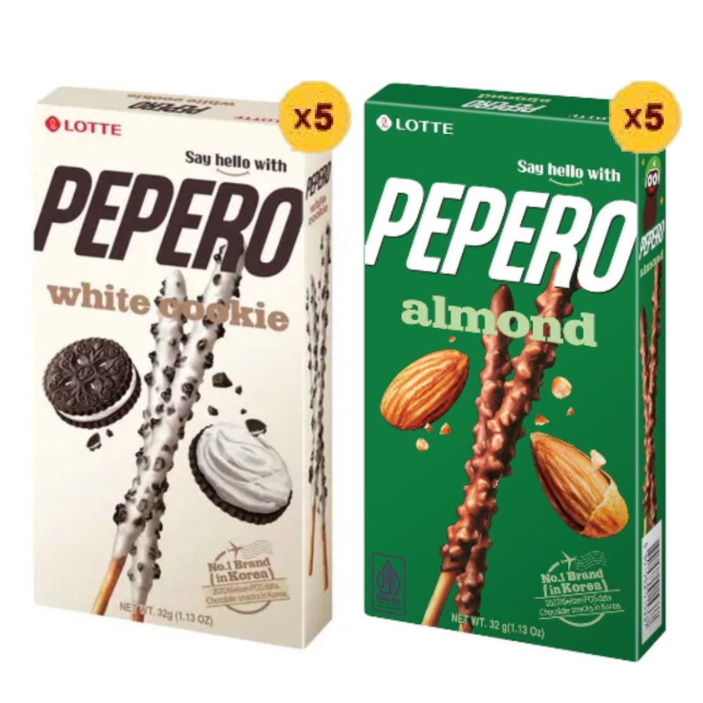 Lotte Pepero Biscuit Sticks Bundle Assorted 32gx5 | Shopee Malaysia