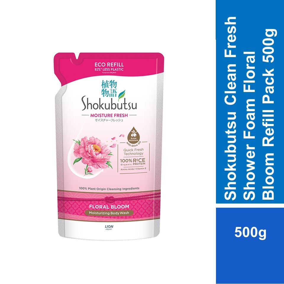 Shokubutsu Moisture Fresh Shower Foam Floral Bloom Refill Pack 500g | Shopee Malaysia