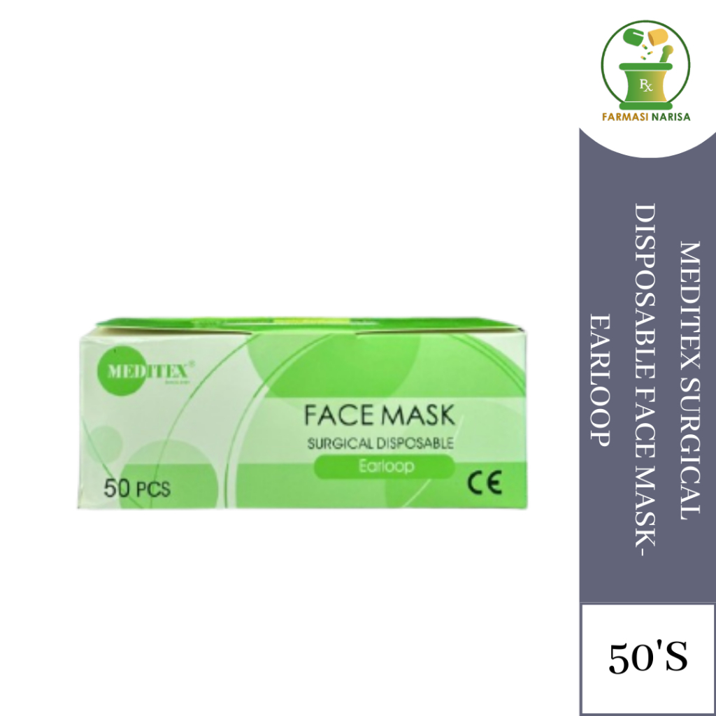 MEDITEX SURGICAL DISPOSABLE FACE MASK 50'S | Shopee Malaysia