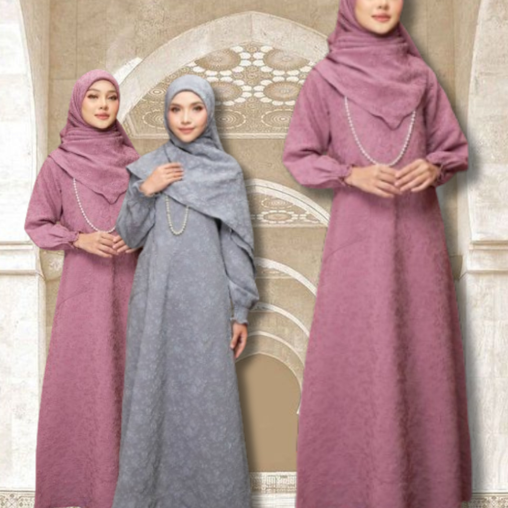 Jubah Arnia Dress Jubah Muslimah Raya Aildiladha Ironless Baju Raya ...