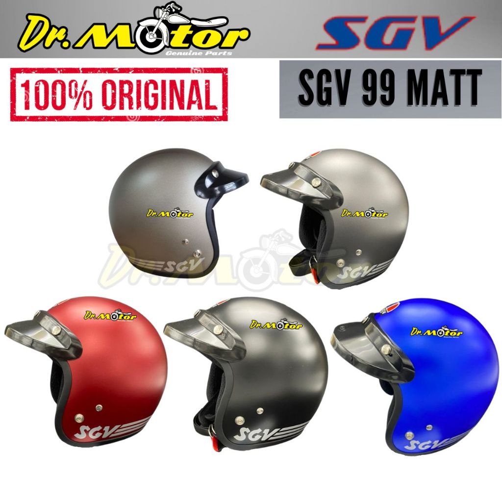 SGV 99 MATT Special Edition Matt Red Black Blue Grey Helmet Double D ...