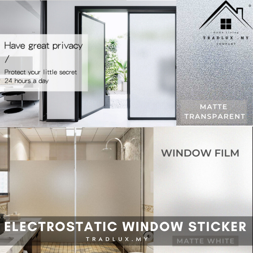 Window Film WIndow Sticker Matte Glass Film Matte White Transparent UV ...