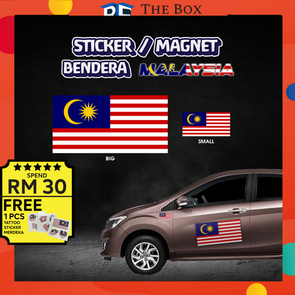 TBF Sticker Magnet Poster Malaysia Flag Bendera Merdeka Sticker Merdeka ...