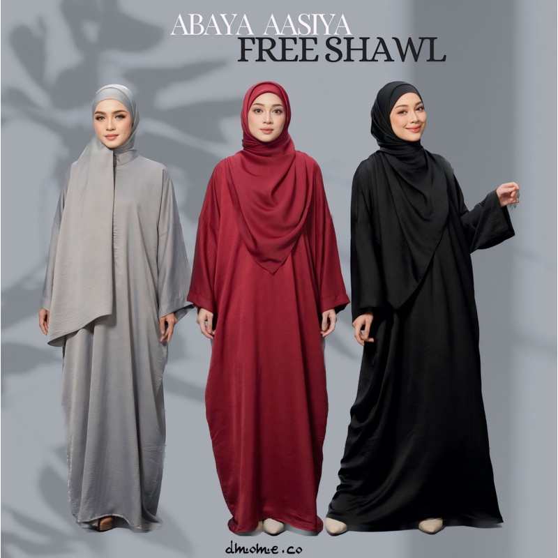 SET ABAYA FREE SHAWL MUSLIMAH CLOTHING UMRAH ATTIRE JUBAH ABAYA ...