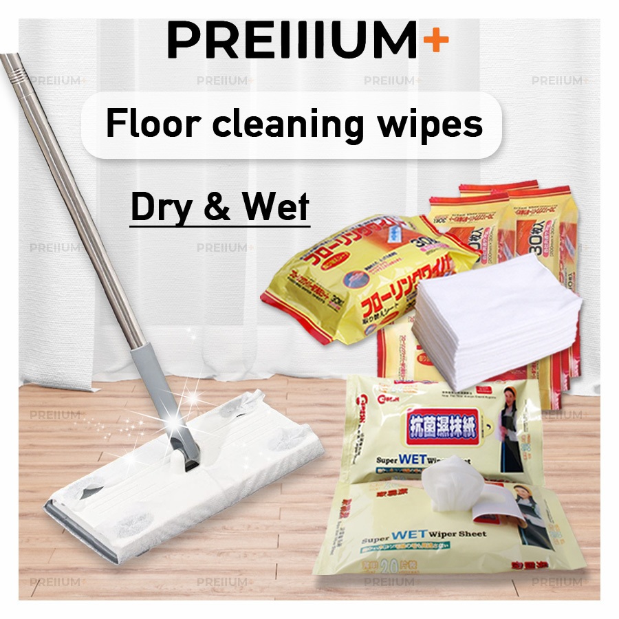 Mop Wiper Wet Dry Wipe Flat Mop Tisu Paper Disposable Lantai Floor Dust ...