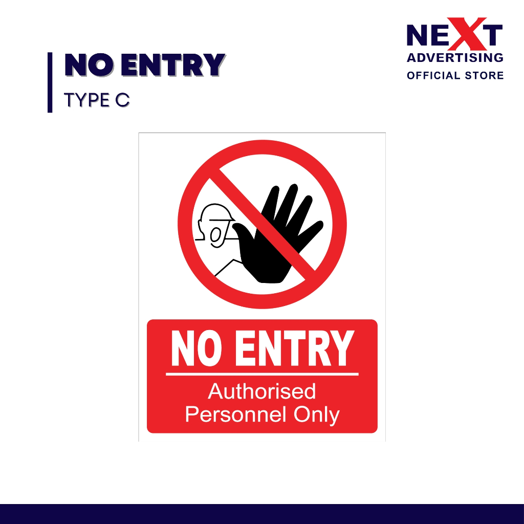 No Entry Sign / Dilarang Masuk | Sticker or Sticker on Board | Shopee ...