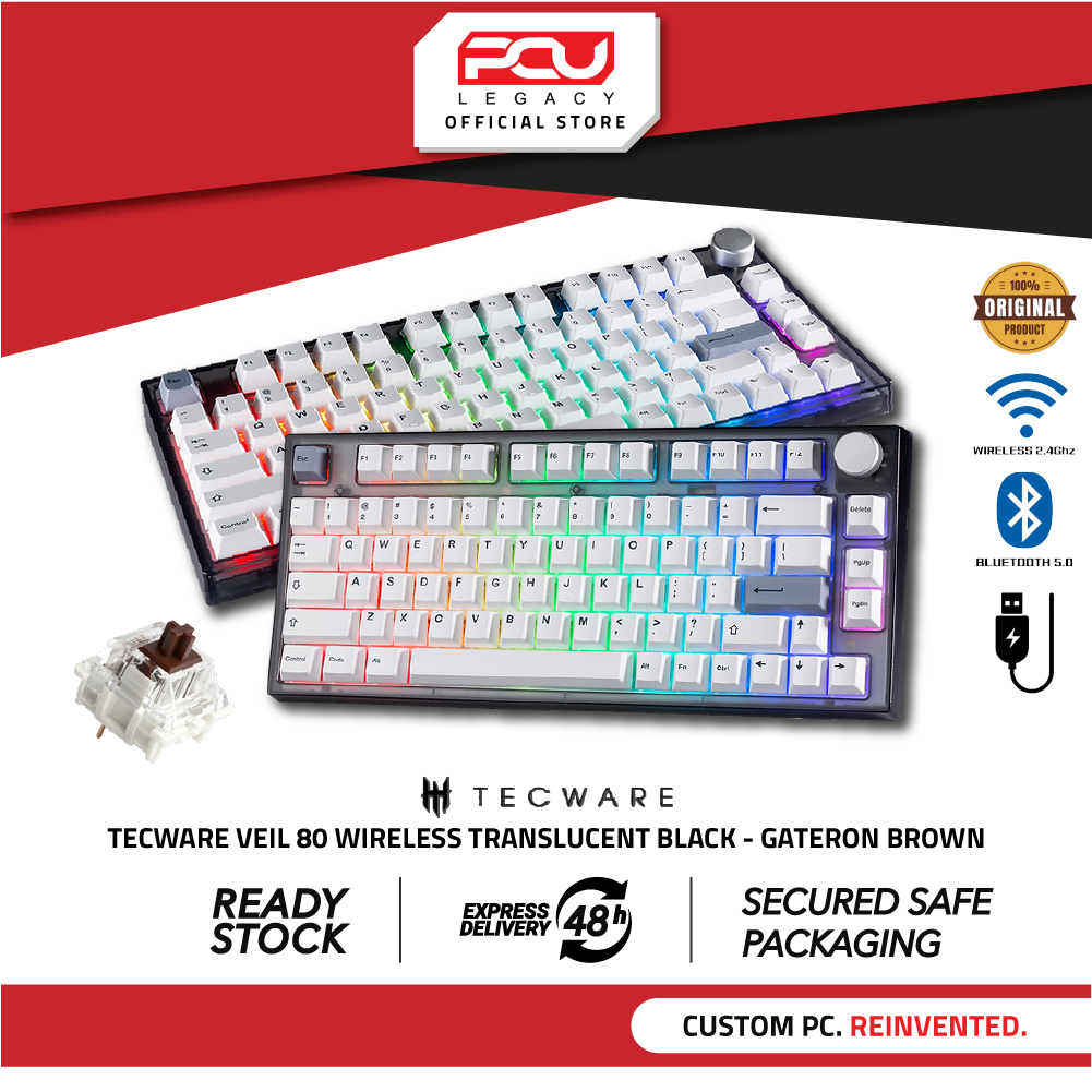 Tecware Veil 80 Wireless Translucent Black Mechanical Keyboard ...