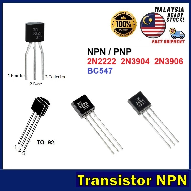 Transistor NPN / PNP BC547 2N2222 2N3904 2N3906 | Shopee Malaysia
