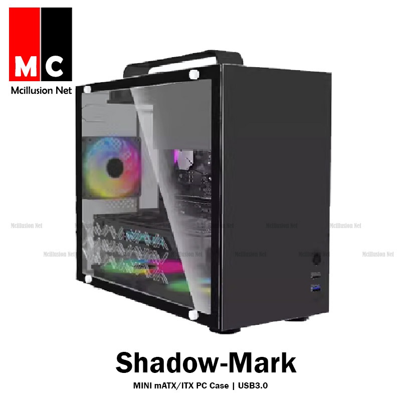 Shadow-Mark USB3.0 mATX / ITX Micro ATX Case Casing Office Case ...