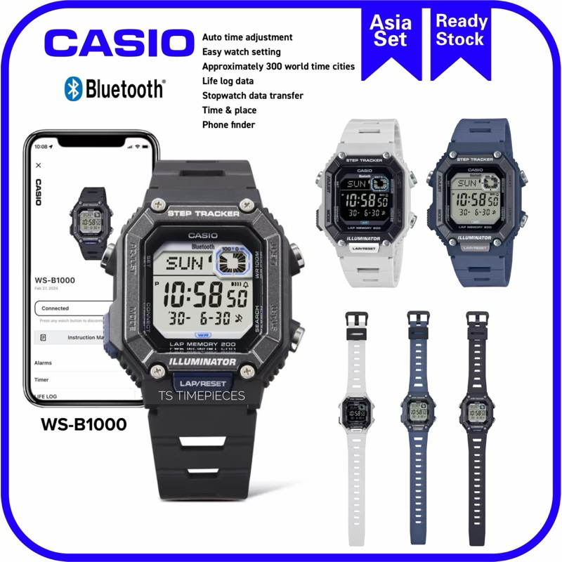 CASIO Times Collection Standar Bluetooth WS-B1000-1 / WS-B1000-2 / WS-B1000-8 / WS-B1000 ...