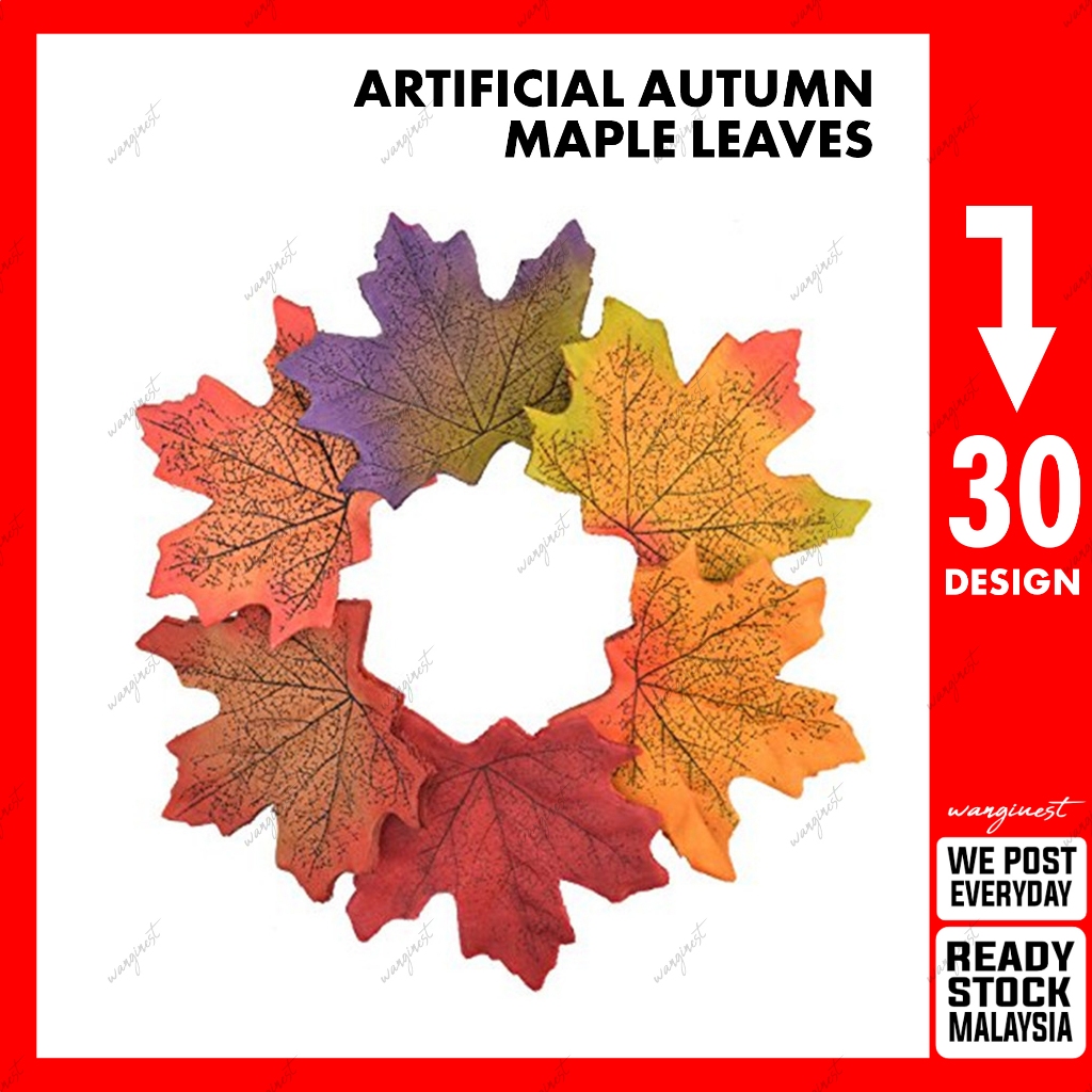 Artificial Autumn Maple Leaves Mixed Fall Colored Leaf for Weddings ...