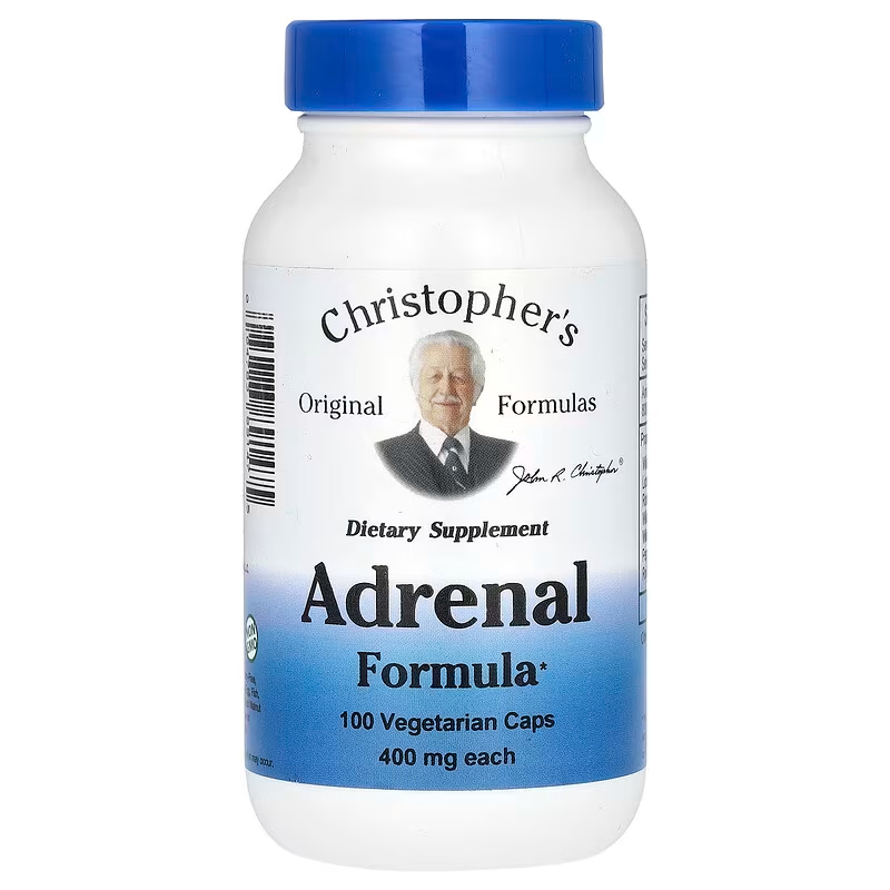 Christopher's Original Formulas, Adrenal Formula, 800 mg, 100 Vegetarian Caps (400 mg per ...