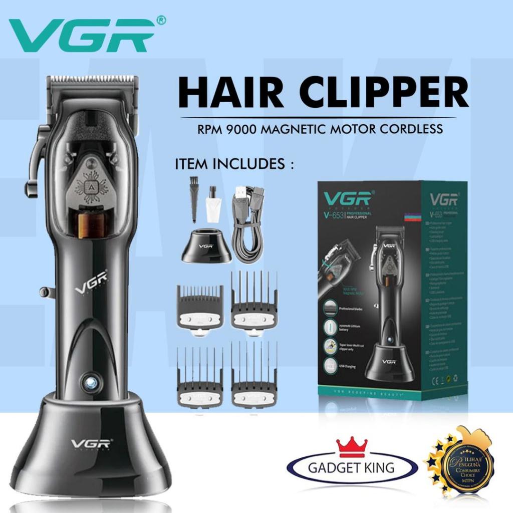 VGR V-653 Professional Hair Clipper RPM 9000 Magnetic Motor Cordless Hair Trimmer with DLC ...