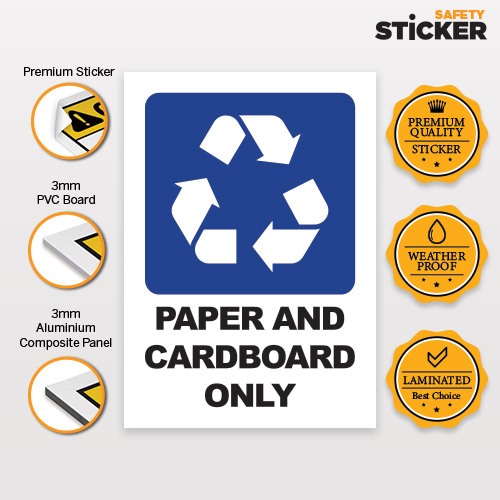 Recycle Sign Sticker | Paper and Cardboard Only | Shopee Malaysia