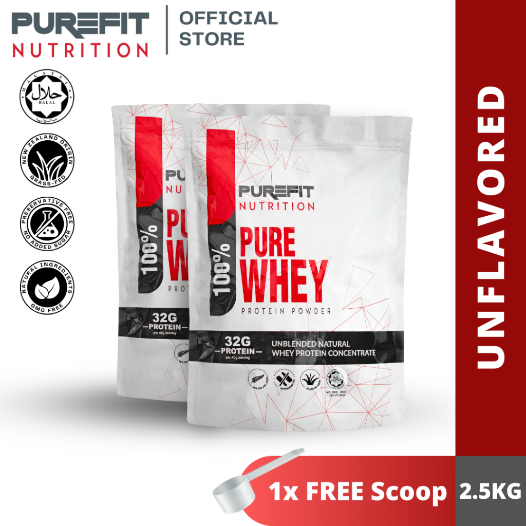 PUREFIT PURE WHEY PROTEIN POWDER (2 x 2.5KG POUCH) - Muscle Building ...
