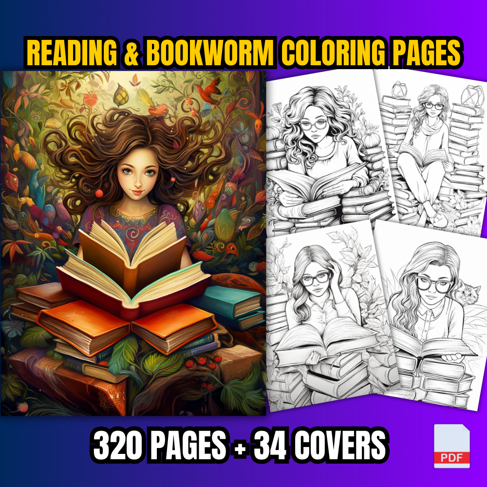 [PDF] 320 Reading & Bookworm Coloring Pages | Shopee Malaysia