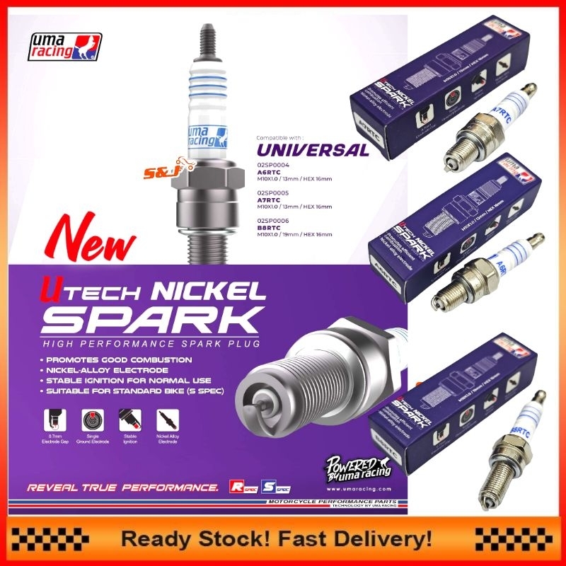 UMA RACING UTECH NICKEL SPARK PLUG STANDRAD MOTOR USE A7RTC A6RTC B8RTC ...