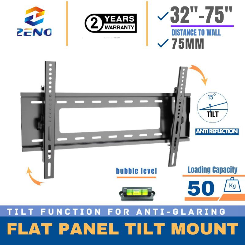 Zeno T115 32"- 65" 75" 85" 90" 100" Flat Panel Tilt Wall Mount TV ...