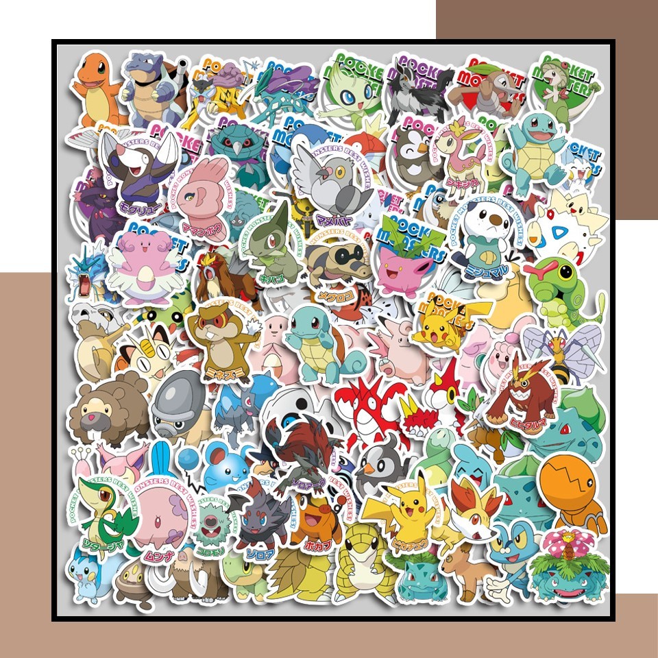 100pcs Cute Pokemon Sticker | Shopee Malaysia