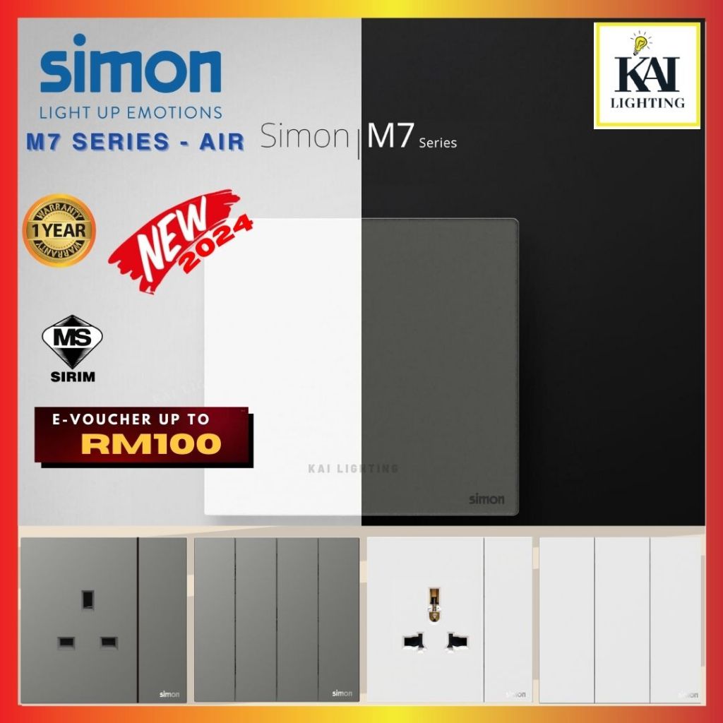 SIMON[European Brand] M7 Series AIR White & Grey Switch / Switches ...