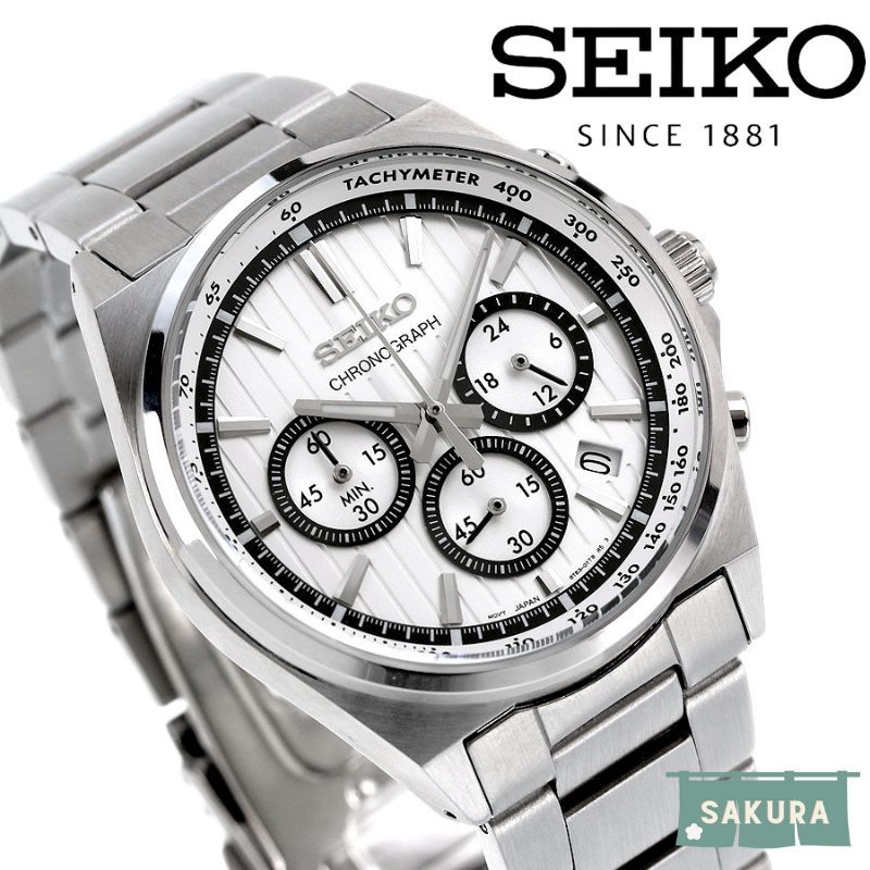 Seiko Selection S Series Battery-powered Quartz Chronograph SBTR031~SBTR037 Men's Silver Watch ...