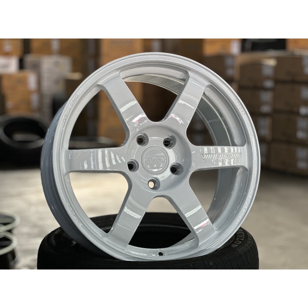 NEW 18X8.5J AOW TE37 Saga Rim (set of 4) White 5X112 for Golf MK6 MK7 MK8 A3 S3 TT W176 W117 ...