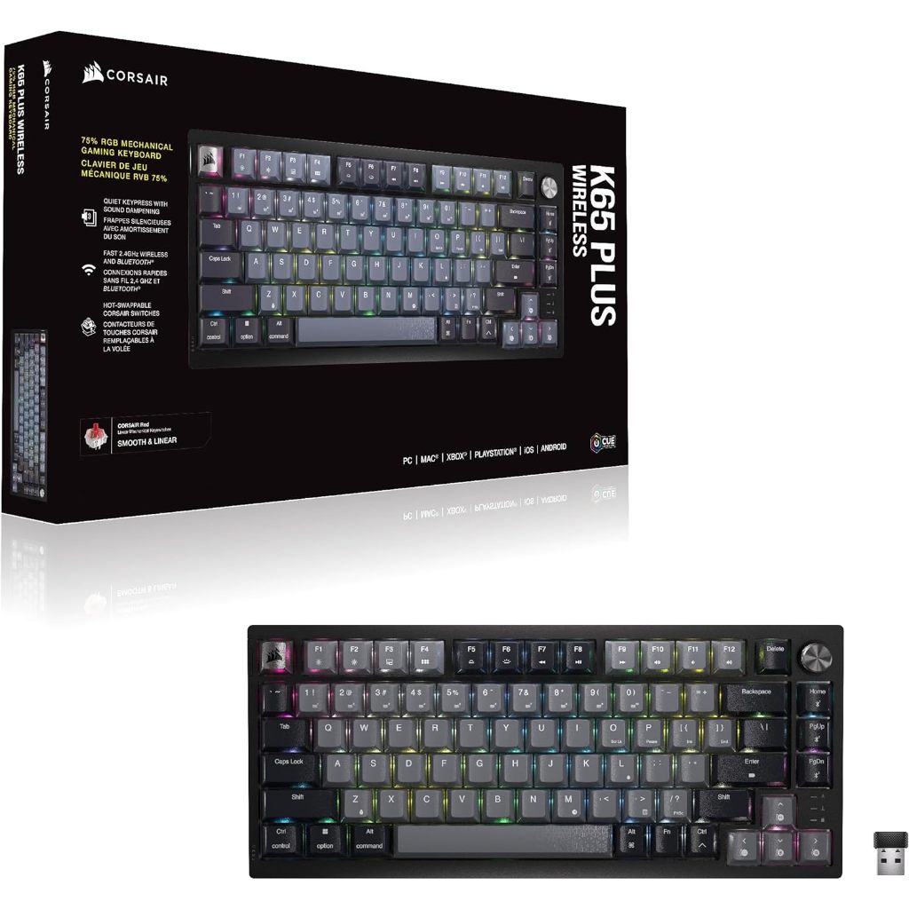 # CORSAIR K65 PLUS WIRELESS 75% RGB Mechanical Gaming Keyboard # MLX ...