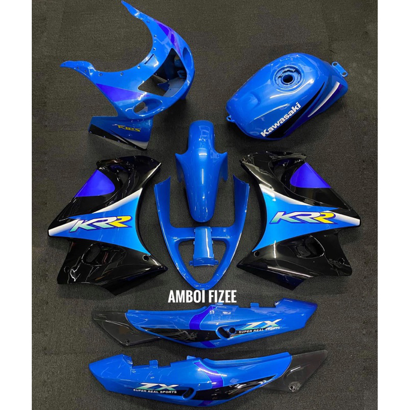 KAWASAKI RR150 COVERSET RR150 MALAYSIA BIRU HITAM K2 THAILAND WARNA ...