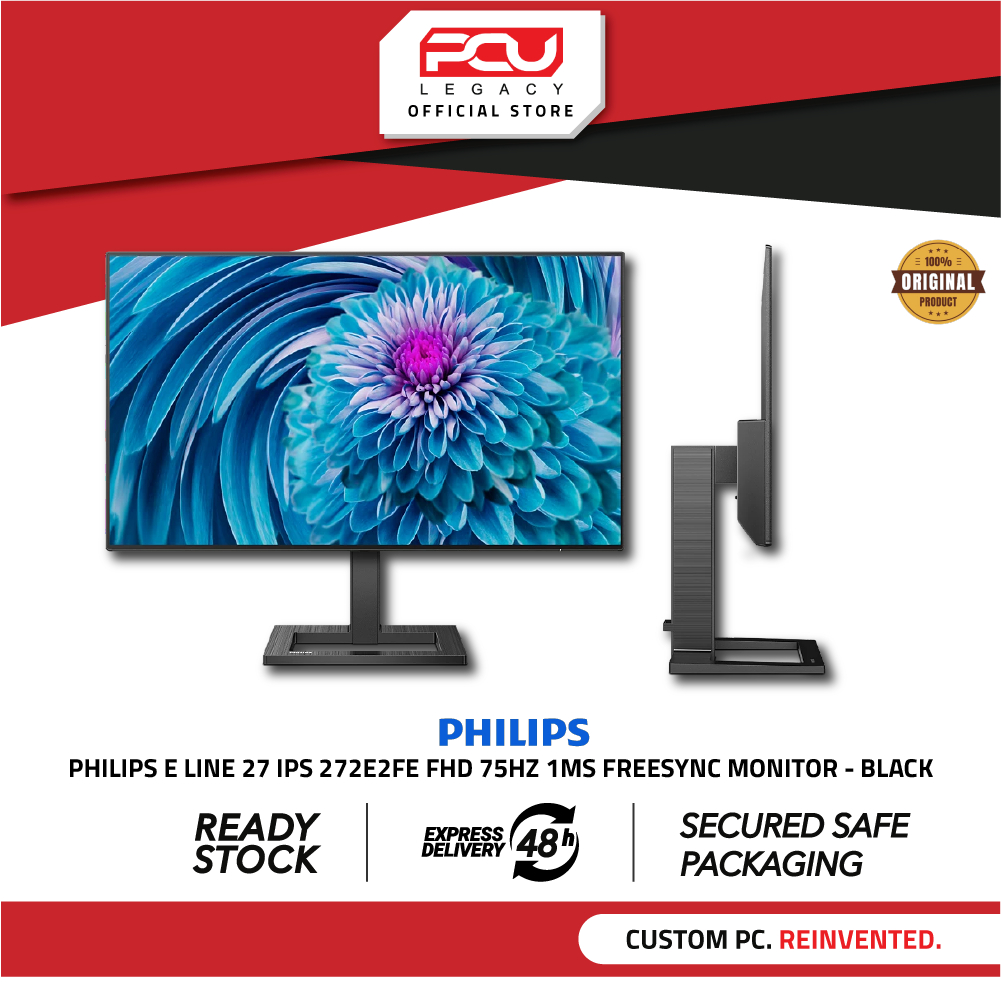 PHILIPS E LINE 27" IPS 272E2FE FHD 75HZ 1MS FREESYNC MONITOR - BLACK ...