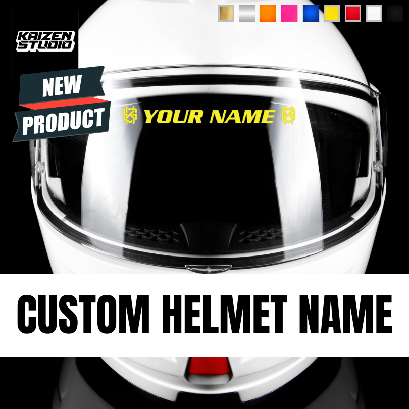 KAIZEN STUDIO Custom Helmet Visor Your Name Vinyl Cutting Sticker ...
