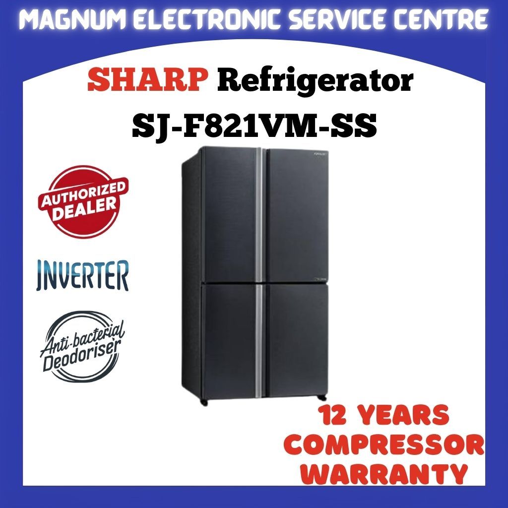 Sharp 700L J-Tech Inverter Multi Door Refrigerator SJF821VMSS with ...