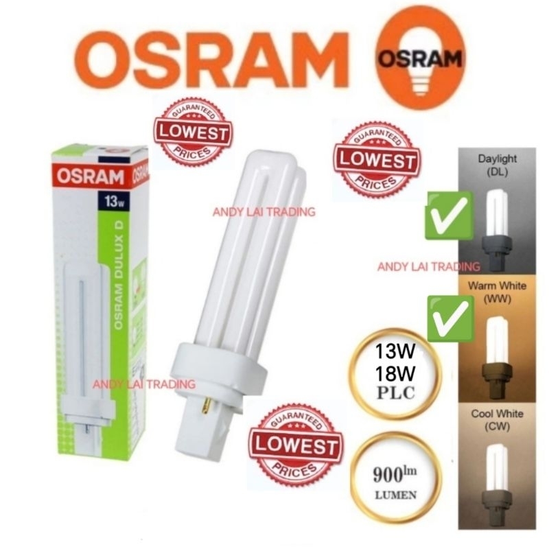 OSRAM DULUX 13W/18W PLC & VIVE 11W/16W LED PLC (2pin) tapak segiempat | Shopee Malaysia
