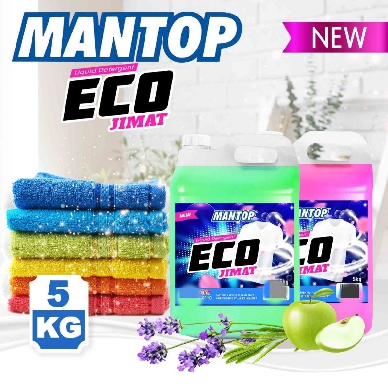 Sabun basuh baju Eco MANTOP 5KG Liquid Laundry detergent Sabun dobi ...