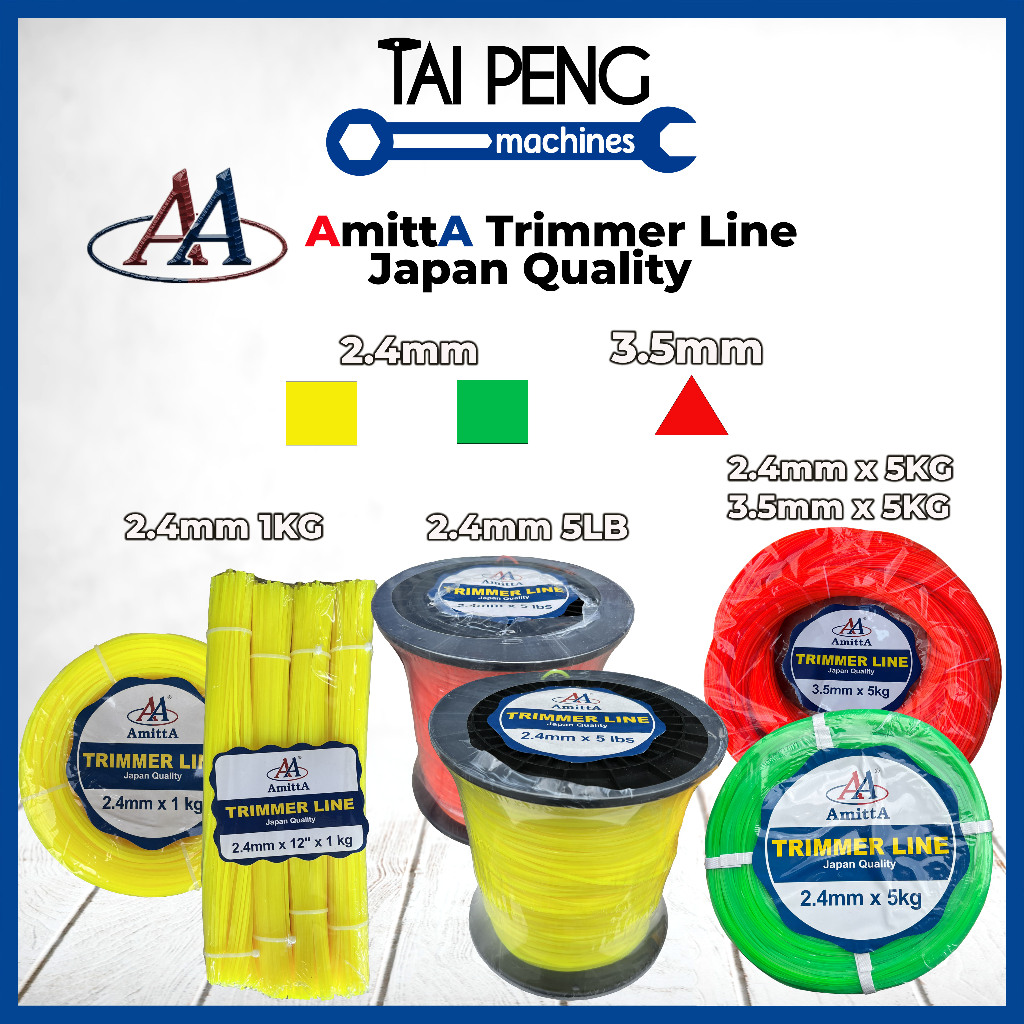 🇯🇵Japan Quality Nylon Trimmer Line Tali Mesin Rumput 2.4mm 1kg5lb5kg ...