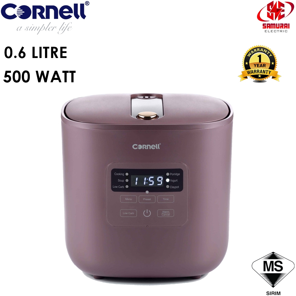 Cornell Low Carb Digital Rice Cooker With 0.6 Litre CRCJP600DX [ Ready ...